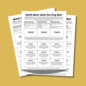 Math Main Idea Sorting Mat - structureofequality.com