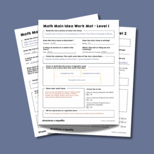 Math Main Idea Work Mats - structureofequality.com